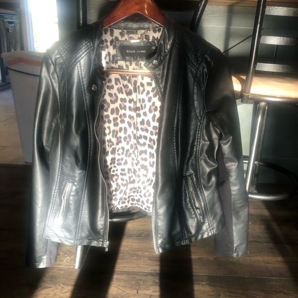 Black Rivet | Jackets & Coats | Black Rivet Black Leather Jacket Size L ...